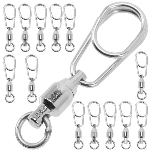 30 Pcs Fishing Supplies Barrel Swivel with Round Snap Heavy Duty ...