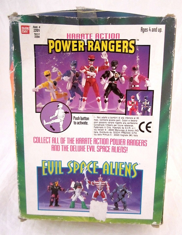 BANDAI '94 POWER RANGERS KARATE ACTION ZACK BLACK RANGER KARATE KICKIN ...