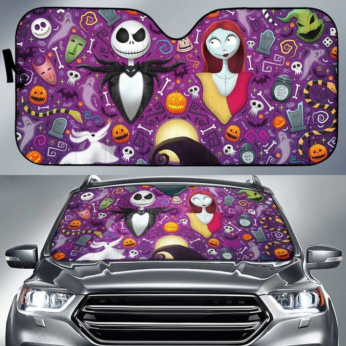 Jack & Sally Nightmare Love Story Auto Sun Shade | ID 15531330 by Eder ...