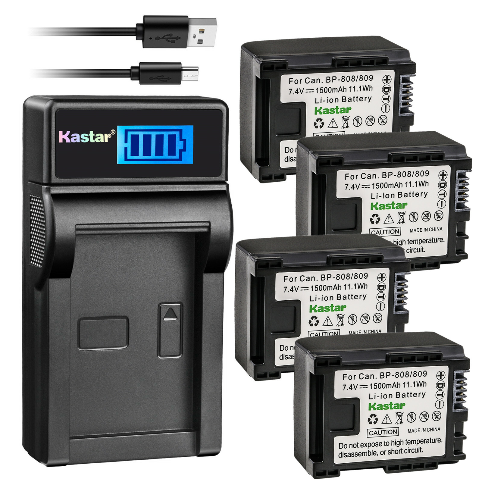 Kastar Battery LCD USB Charger for Canon BP-809 & Canon VIXIA HF M301 ...