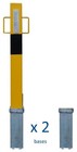 Heavy Duty Yellow Removable Security Post with Lift Out Handles & 2 x ...