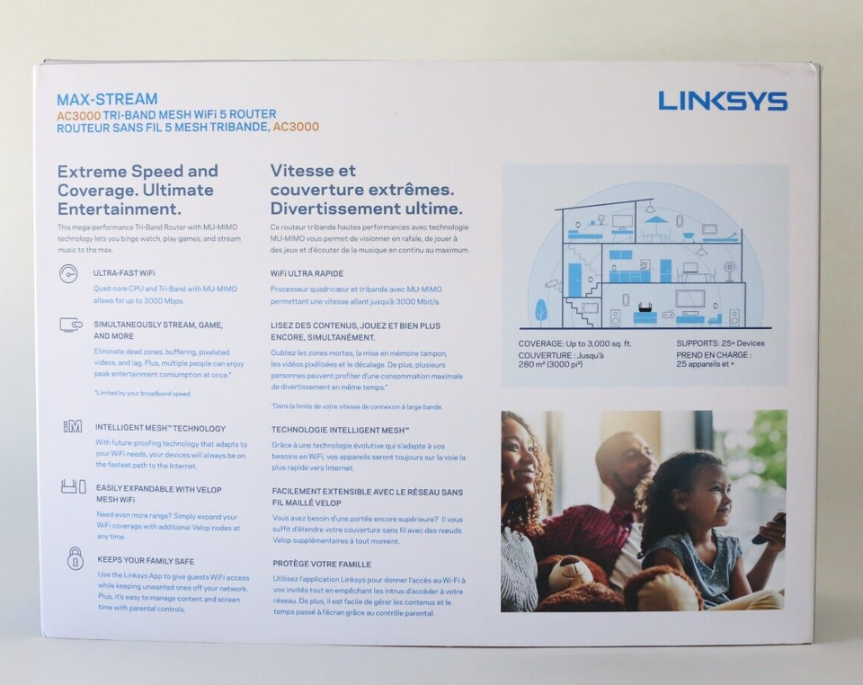 Linksys MR9000 Max-Stream AC3000 High Performance Tri-Band Mesh Wi-Fi 5 ...