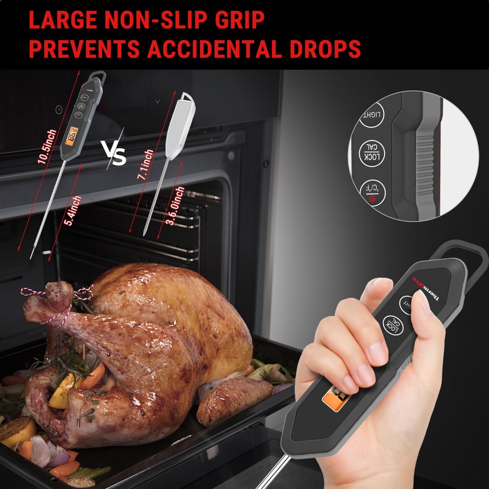 Themopro TP15HW 5.4 Long Probe Waterproof Instant Read Digital Meat ...