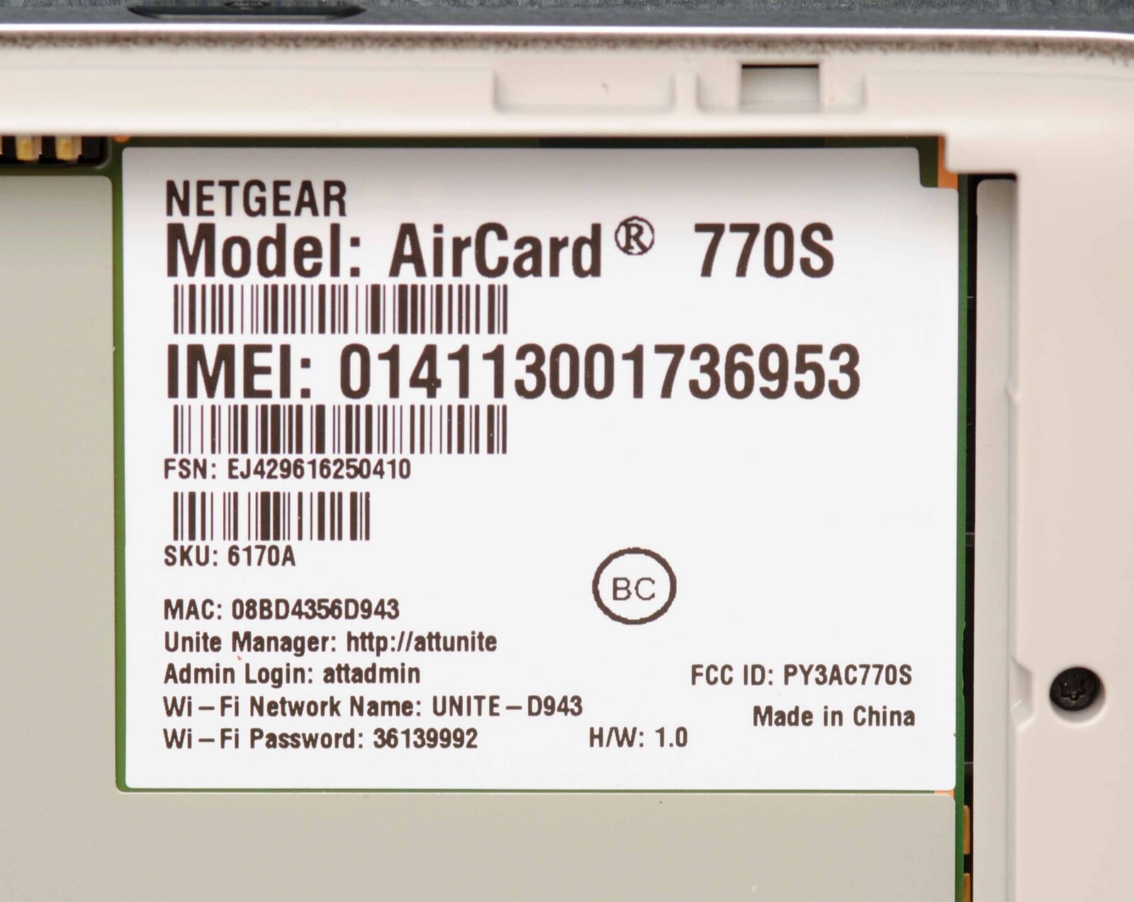 AT&T NETGEAR AIRCARD 770S - TreWiFi? - NEW BATTERY | eBay