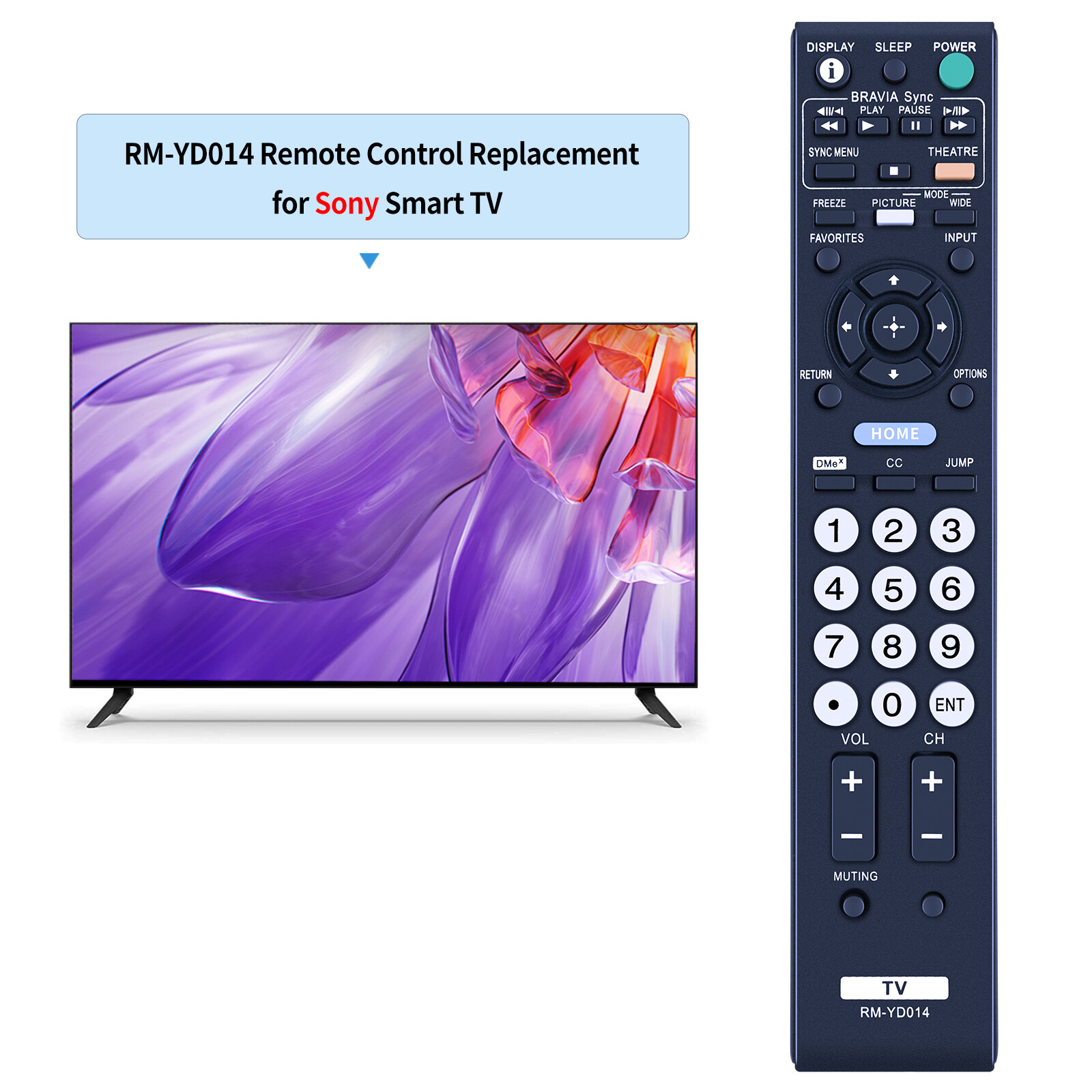 RM-YD014 Remote Control For Sony Bravia TV KDL-52V4100 KDL-40V3000 ...