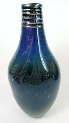 original PETER NEFF HAND BLOWN GLASS VASE (IRIDESCENT) flawless | eBay