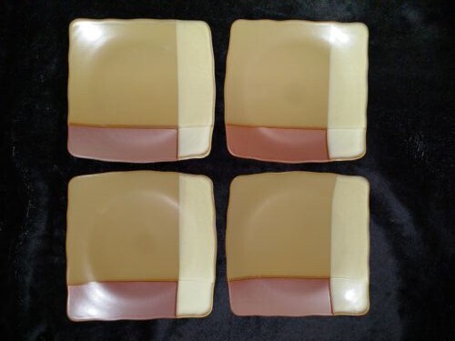 Sango Gold Dust Sienna 8 1/2 Inch Square Salad Dessert Plates #5039 Set ...