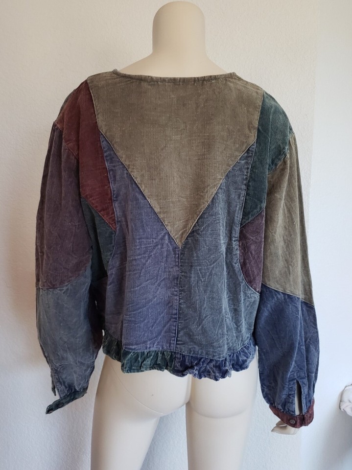 SACRED THREADS Funky Unique Corduroy Jacket Crop Top Large (2251) | eBay