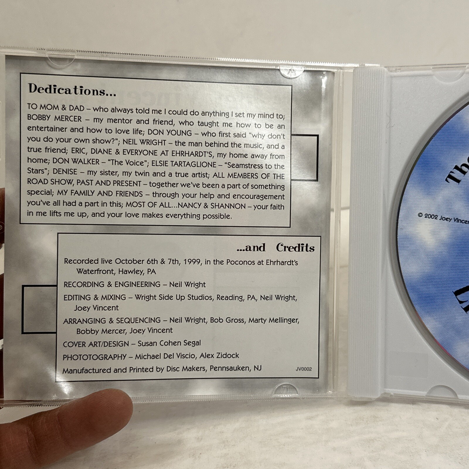 THE JOEY VINCENT SHOW LIVE AND MORE! AT THE WATERFRONT Audio CD Signed ...