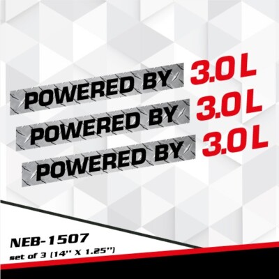 POWERED BY 3.0L Decal Stickers racing for V8 2JZ SUPRA M2 DOHC XJ EFI ...