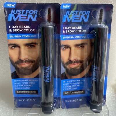 (2) 1-Day Beard & Brow Color Temporary Color for Beard and Eyebrows For ...