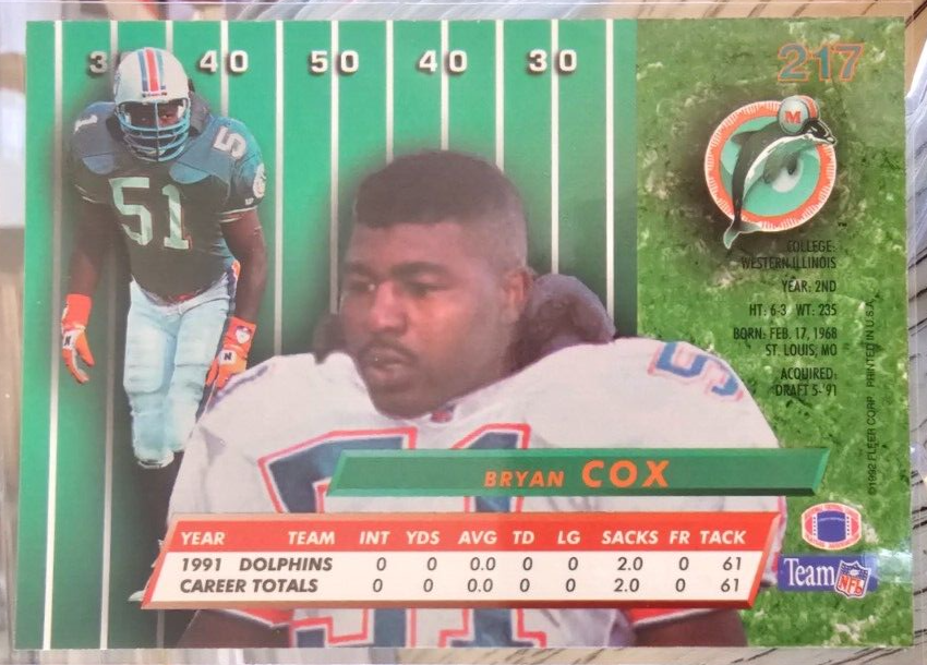 1992 Fleer Ultra - Bryan Cox #217 for sale online | eBay