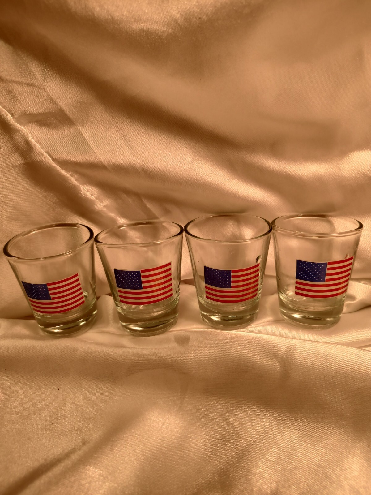 USA flag shot glasses set of 4 excellent condition | eBay