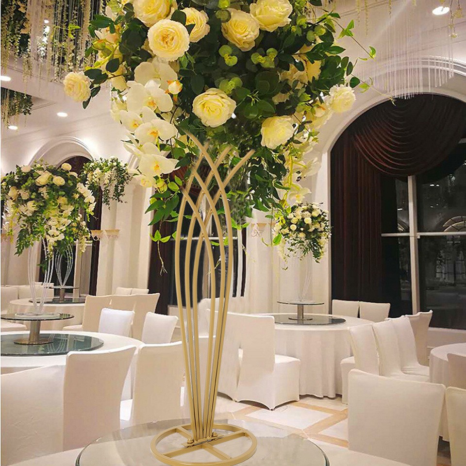 50-100CM Gold Geometric Plinth Flowers Stand Pedestal Wedding Decor ...