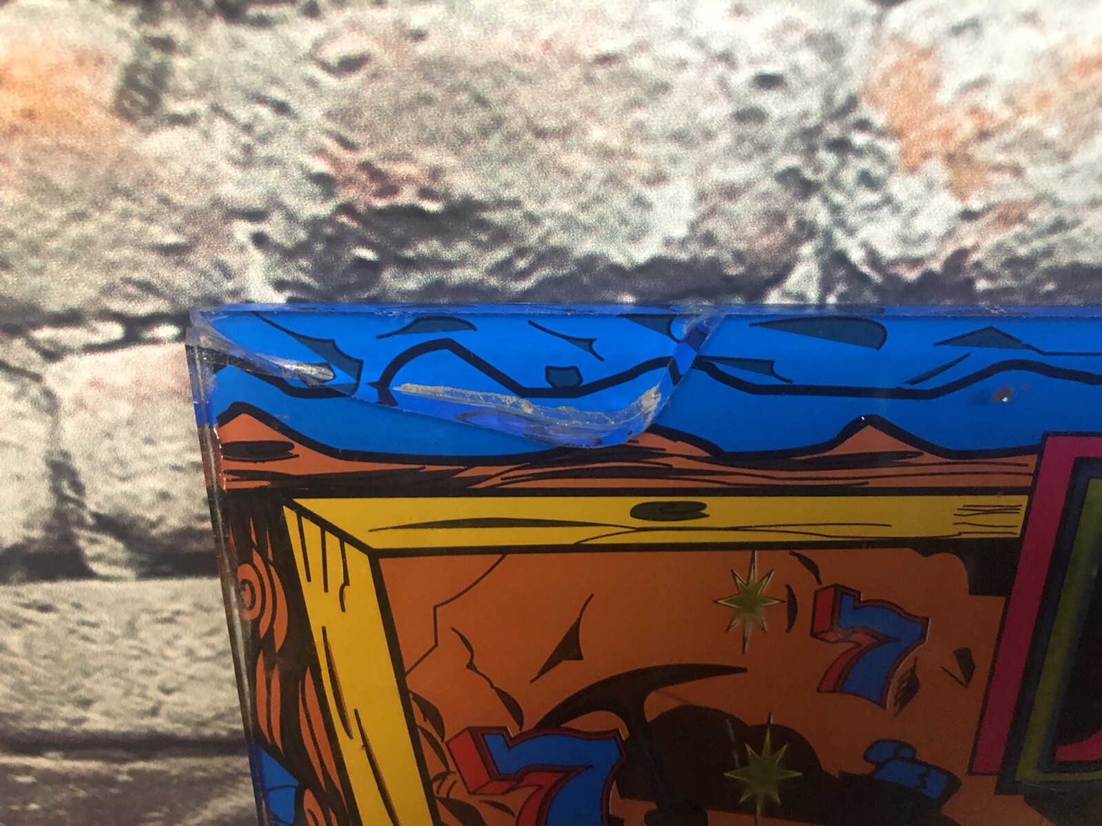 Slot Machine Glass Panel Diamond Sevens Universal 1990 Sunkist Graphics ...