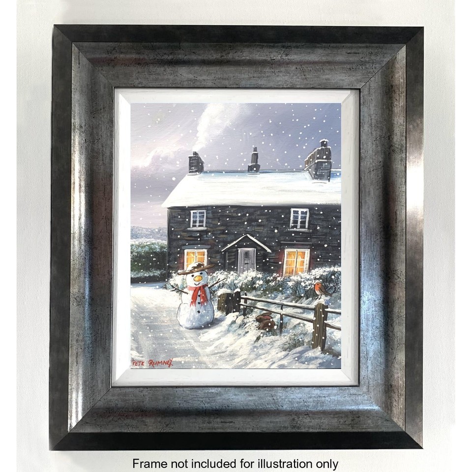 Pete Rumney Art When The Snow Falls Fun Winter Artwork Snowman Robin ...