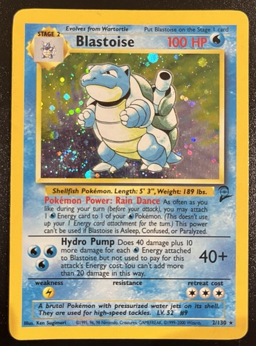 Pokémon Blastoise Holo 2/130 – Base Set 2 2000 WOTC – LP Condition ...