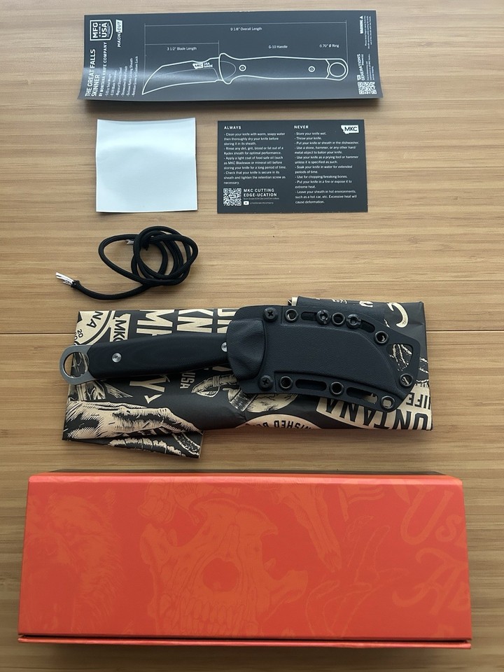 Montana Knife Co. MKC Great Falls Skinner - Black G10 - Stonewashed ...
