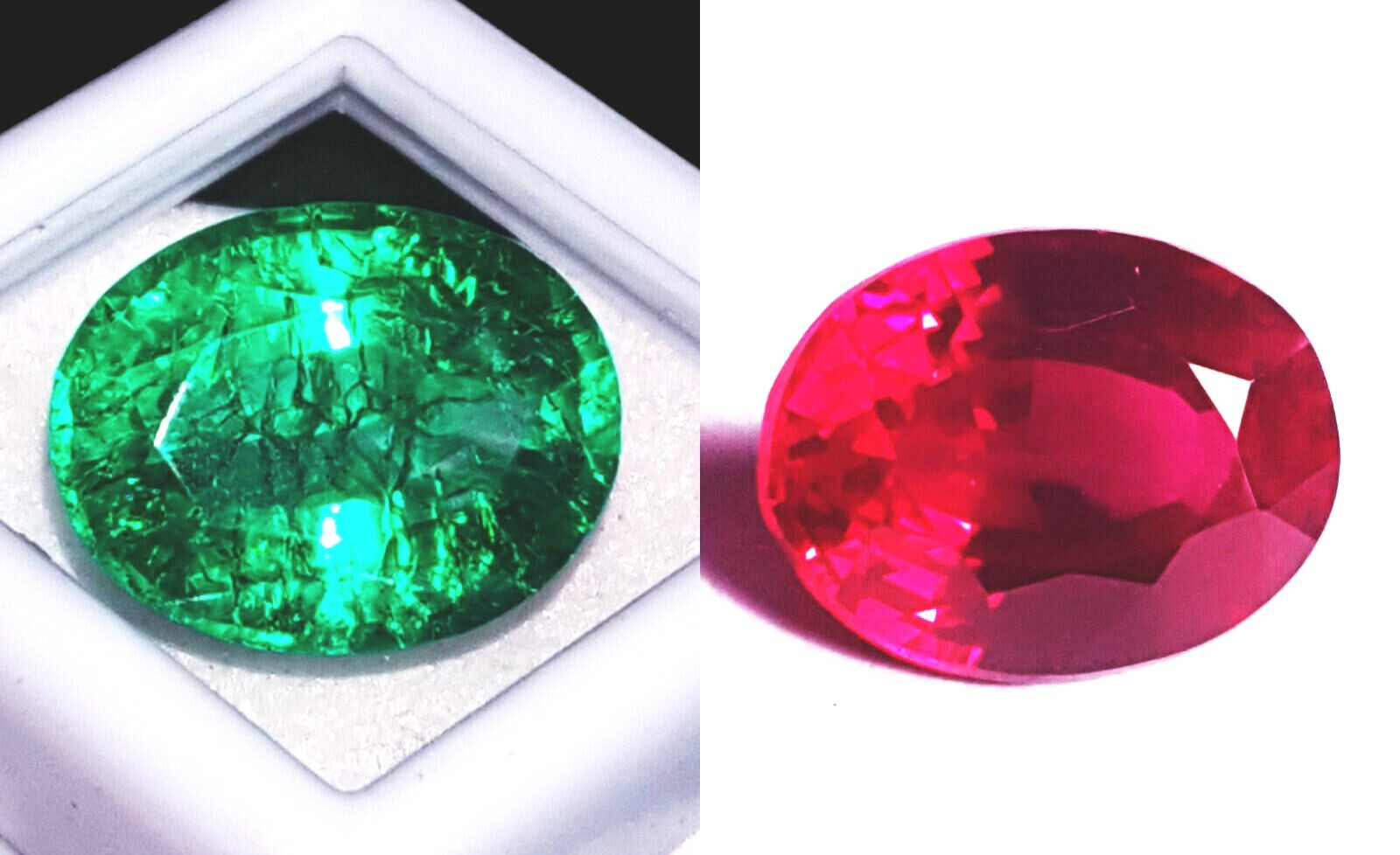 Loose Gemstones Natural Emeralds & Ruby 8 to 10 Cts Certified Pair Free ...