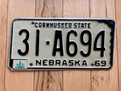 1969 Nebraska License Plate W/ 1971 Tab | eBay