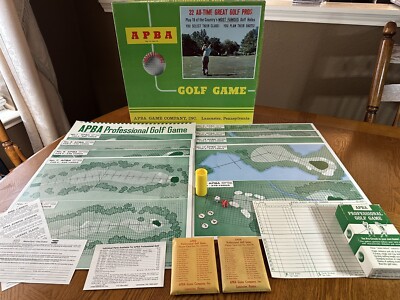Vintage 1978 APBA PRO GOLF Game Complete w/2 Golfer Card Sets - 18 ...