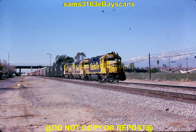 ORIGINAL SLIDE SANTA FE RR 3682 +2 AND TRAIN COLTON CA 1988 | eBay