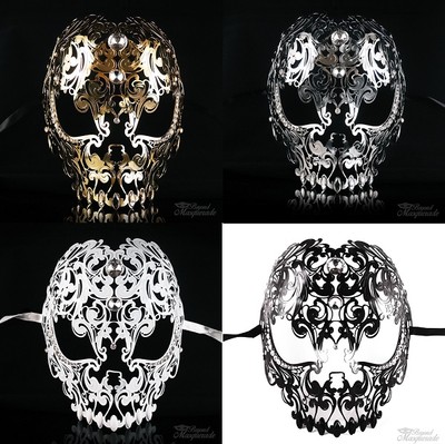 Full Face Light Metal Skull - Day of the Dead Masquerade Mask ...