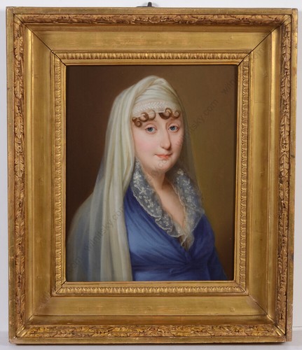 Baron Francois Gerard-Attrib. "Portrait of a young lady", oil/panel, ca ...