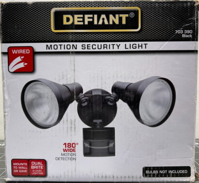 Defiant-180 Degree Black Motion Activated LED Twin Head Flood Light | eBay