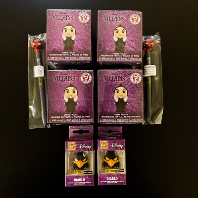HUGE LOT Funko Mystery Minis Disney Villains Blind Box Diablo keychain ...