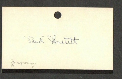 Buddy Hassett 3x5 signed auto autographed index note card Red Sox ...