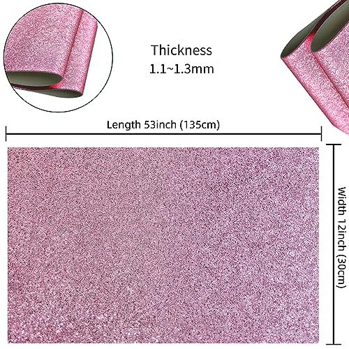 JINR Raspberry Pink Mirrored Glitter Solid Color Faux Leather Glitter ...