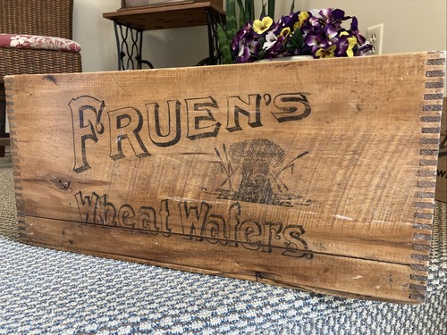 Antique Wood Crate Fruen’s Wafers Pettijohn Co Biscuit Box Minneapolis ...