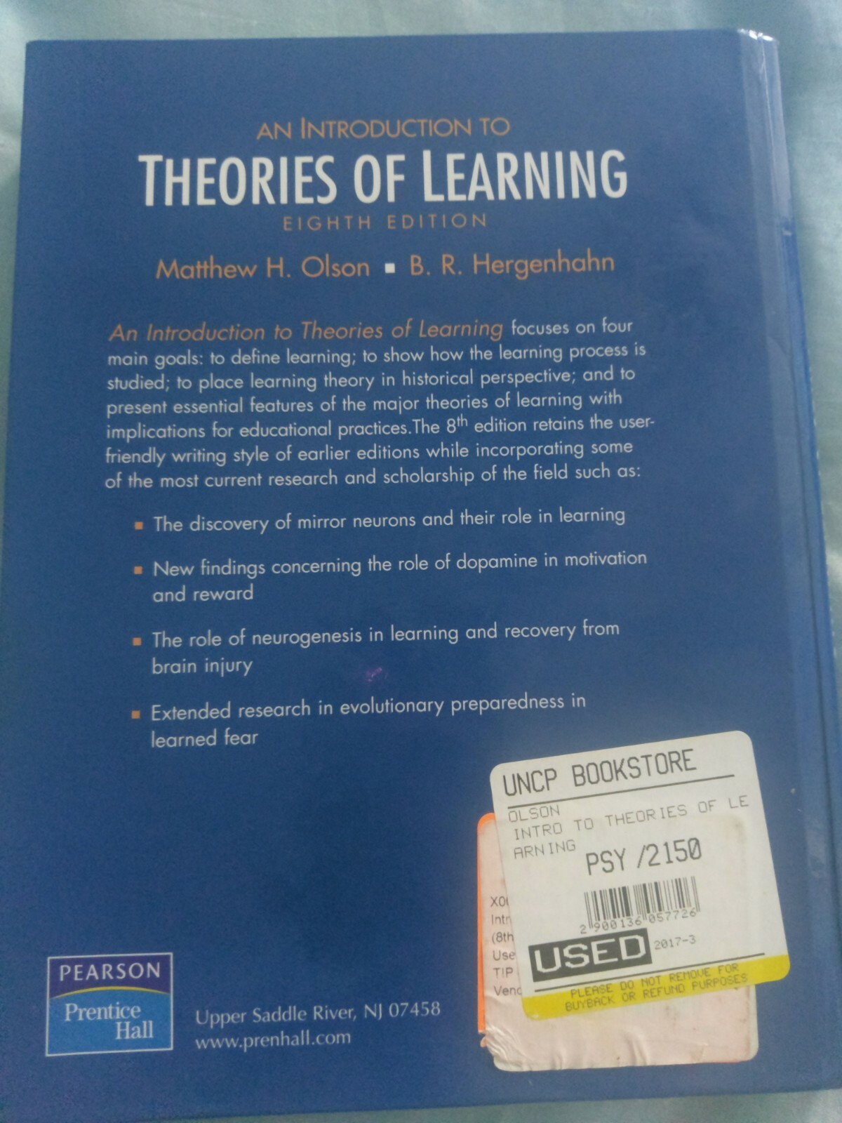 An Introduction to Theories of Learning Eighth Edition | eBay