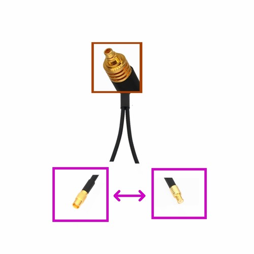 1x MMCX to 2x MCX Male/Female GPS Antenna Y Splitter/Combiner Adapter ...