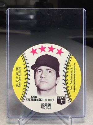 1976 MSA Blank Back Disc Carl Yastrzemski - Boston Red Sox | eBay