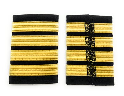 Pilot Captain,Gold Strips Epaulettes,Pilot Airline,Merchant Marine 4 ...