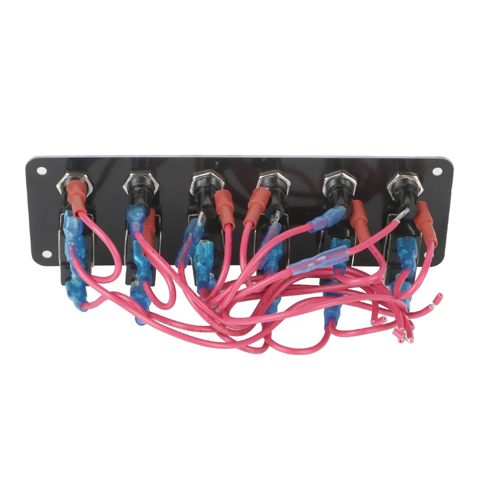 6 Gang Metal Rocker Switch Panel Circuit Breaker Fuse Box for Car ...