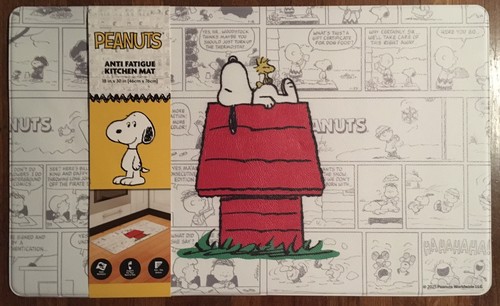 PEANUTS SNOOPY DOGHOUSE COMIC DESIGN Anti-Fatigue Kitchen MAT 18x30 New ...
