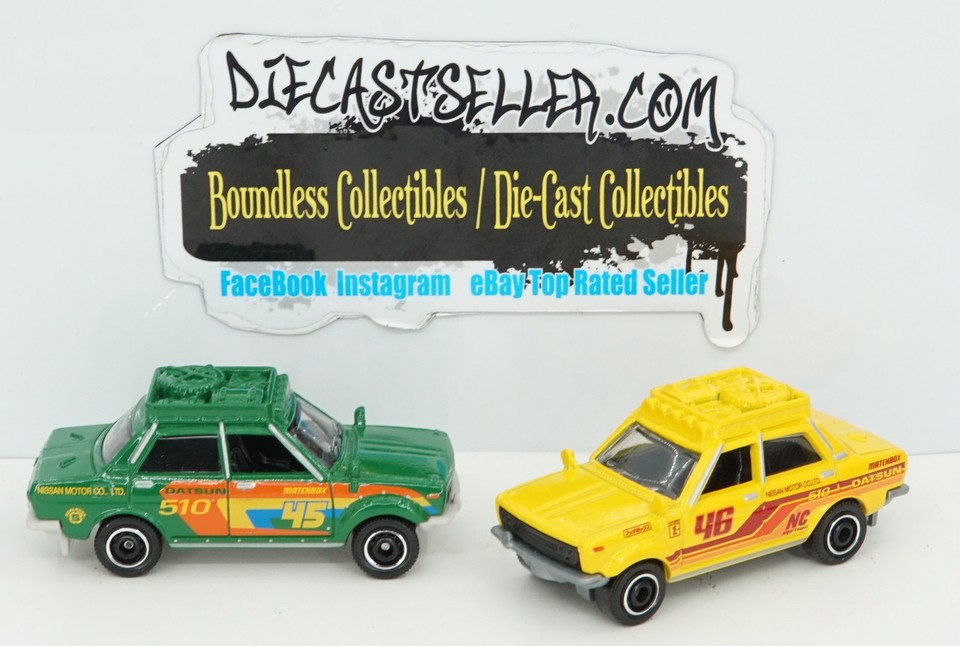 MATCHBOX LOT LOOSE 1970 DATSUN 510 RALLY GREEN 2020 OFF-ROAD YELLOW ...