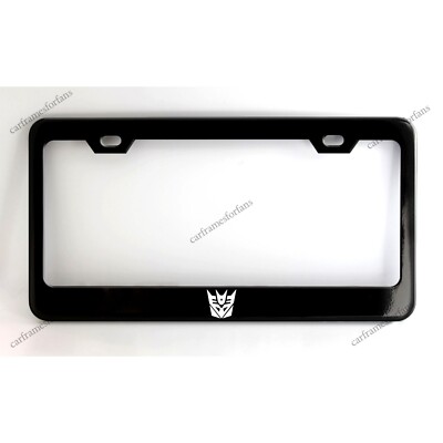 DECEPTICON LOGO TRANSFORMERS Black Powder Coated Metal License Plate ...