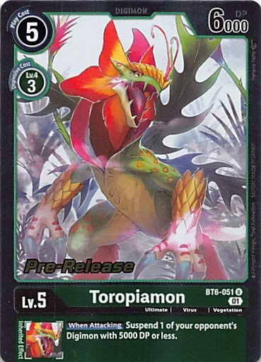 Double Diamond Pre-Release Cards, Toropiamon Foil p2-20363 | eBay
