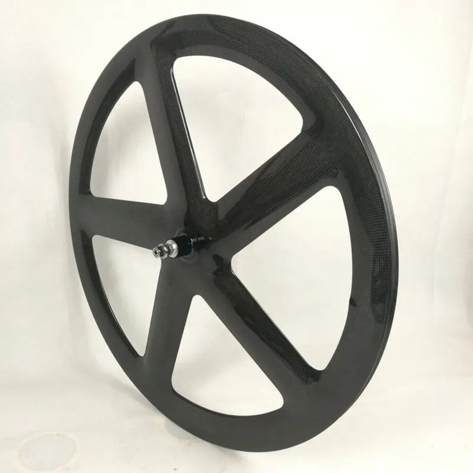 700C 5 Spokes Carbon Fixed Gear Bike Wheelset Track Road Disc Bicycle ...