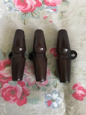 3 Brown Toggles Vintage Plastic Buttons | eBay UK
