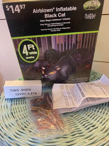 HALLOWEEN GEMMY Inflatable BLACK CAT 4FT airblown yard decor New Open ...