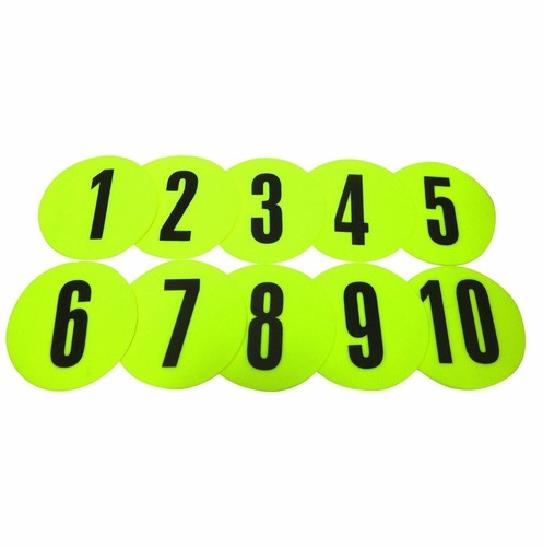 FLAT DISC MARKERS SET Numbered 1 to 10 Sports Track and Field Marker ...