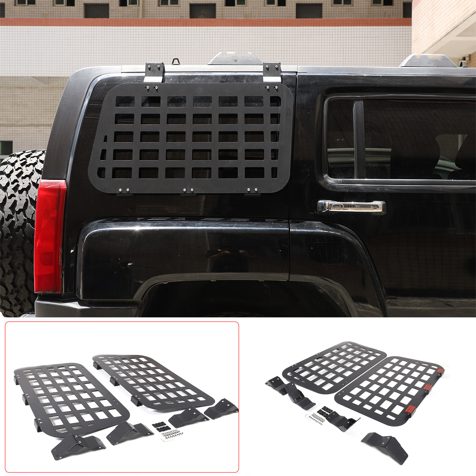 Exterior Rear Window Molle Panel Modular StorageBracket For Hummer H3 ...