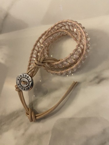 Victoria Emerson Beaded Toggle Wrap Bracelet Rose Gold Pink 36" | eBay
