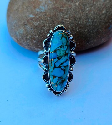 925 Sterling Silver Ring Blue Copper Turquoise Ring Beautiful Ring ...