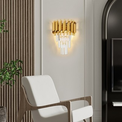 Modern Crystal Wall Light Wall Mount Sconce Bedroom Hallway Foyer Wall ...